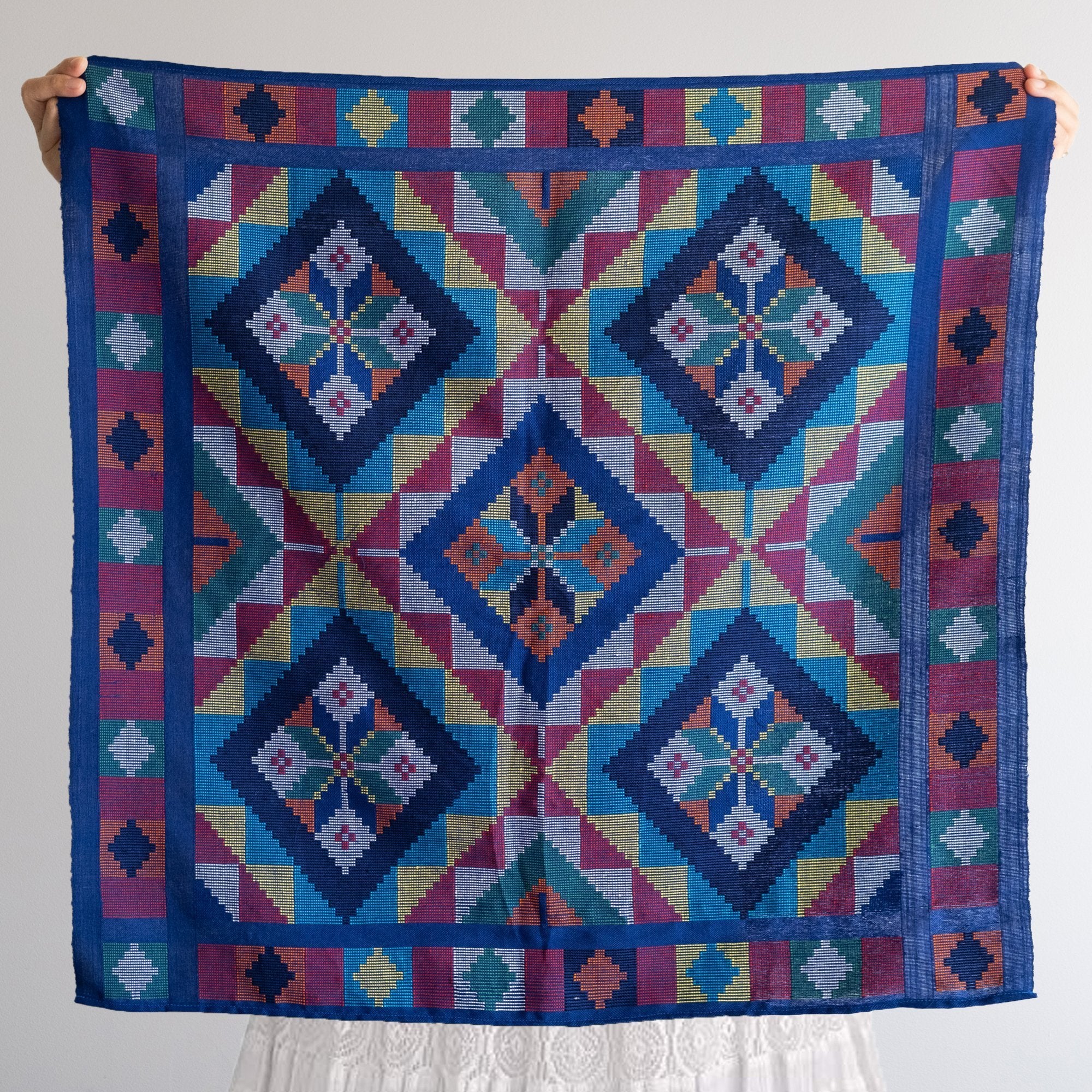 Handwoven Yakan Headscarf – Traditional Filipino Saputangan – Narra Studio
